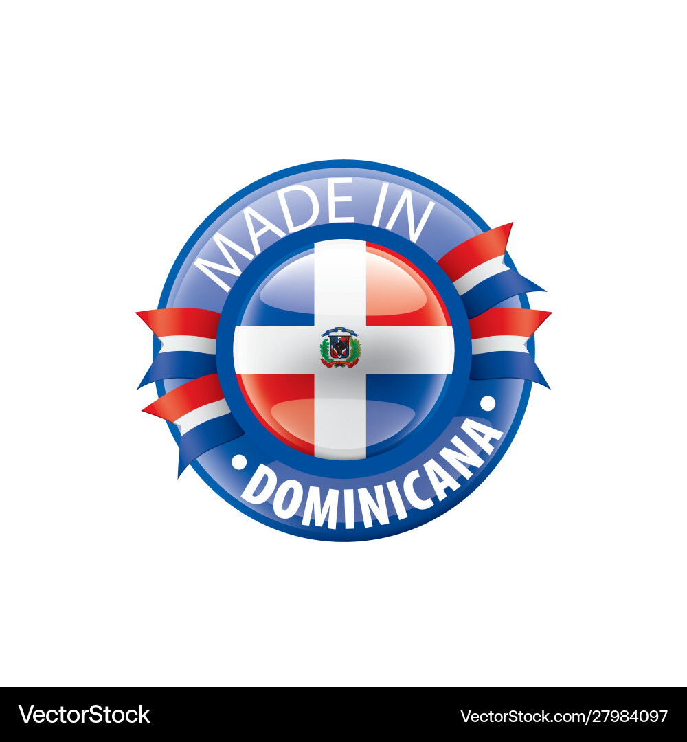 Dominicana flag on a white Royalty Free Vector Image