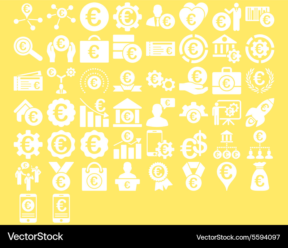 Euro business icons Royalty Free Vector Image - VectorStock
