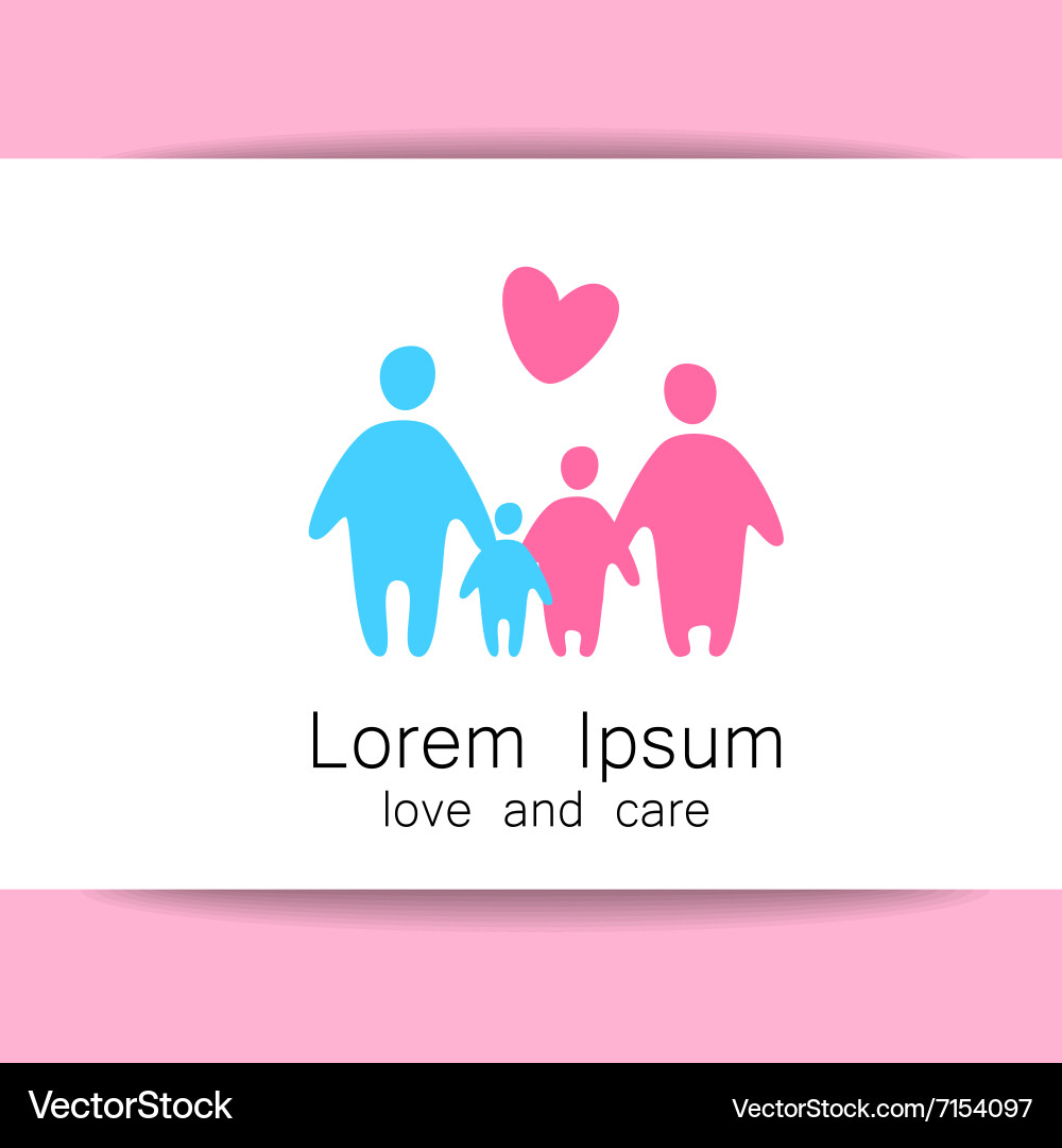 Family love logo template Royalty Free Vector Image