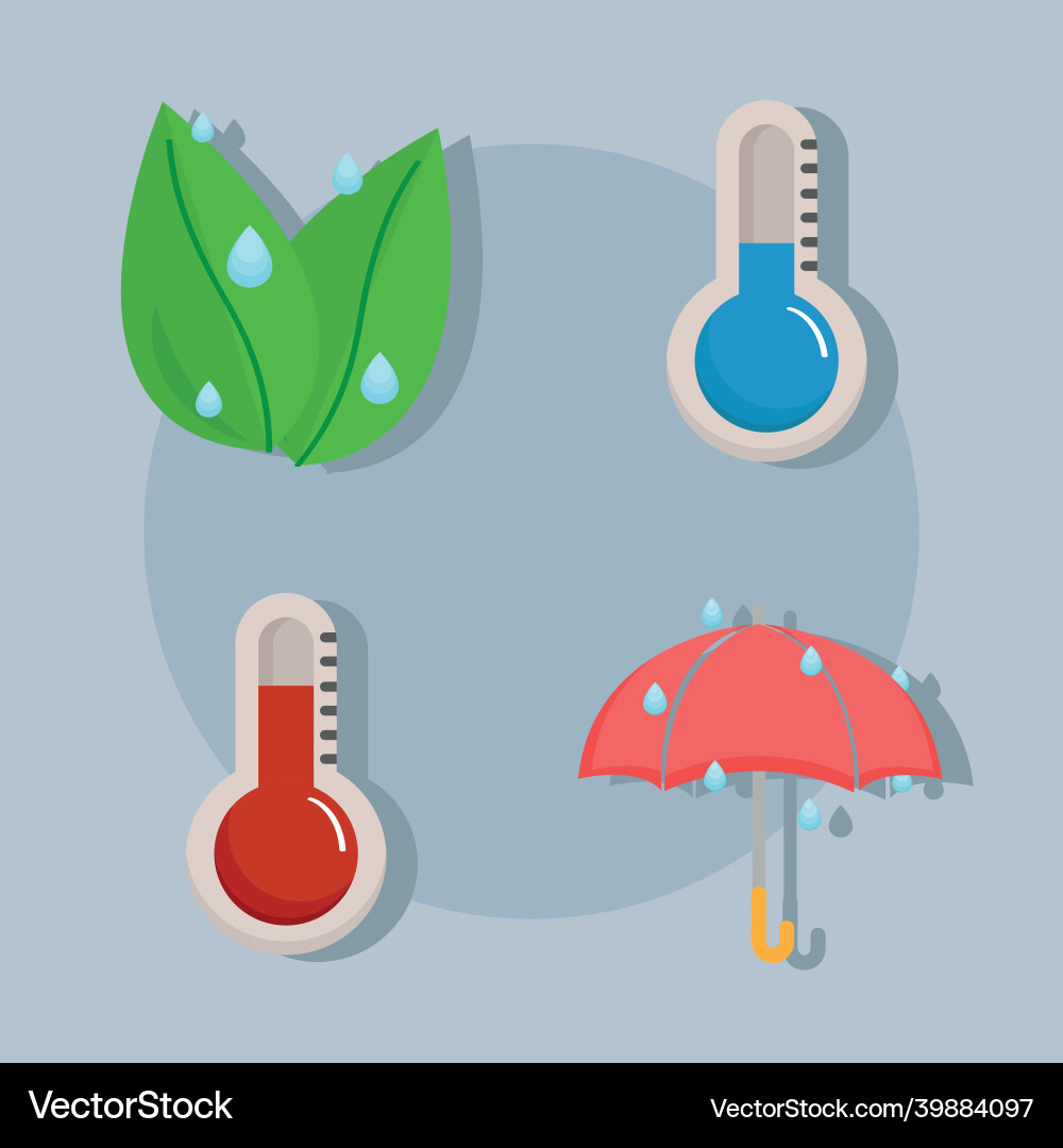 Four weather forecast icons Royalty Free Vector Image