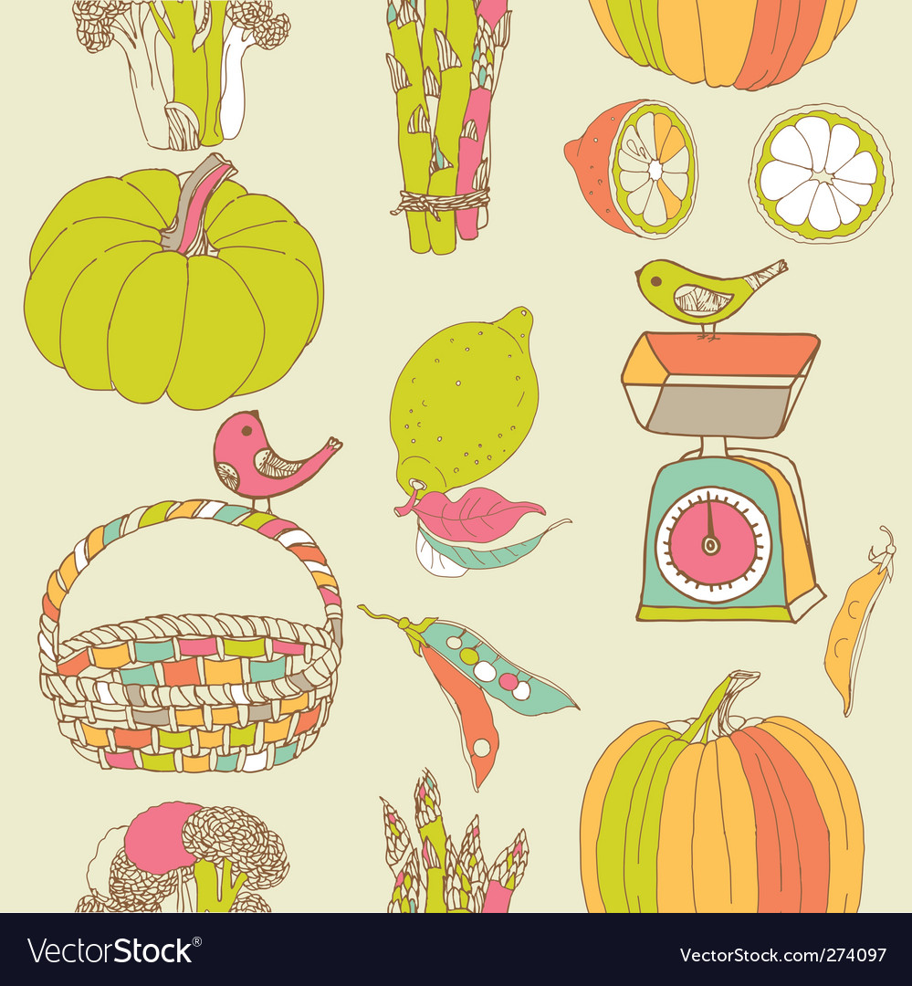 Kitchen seamless pattern Royalty Free Vector Image