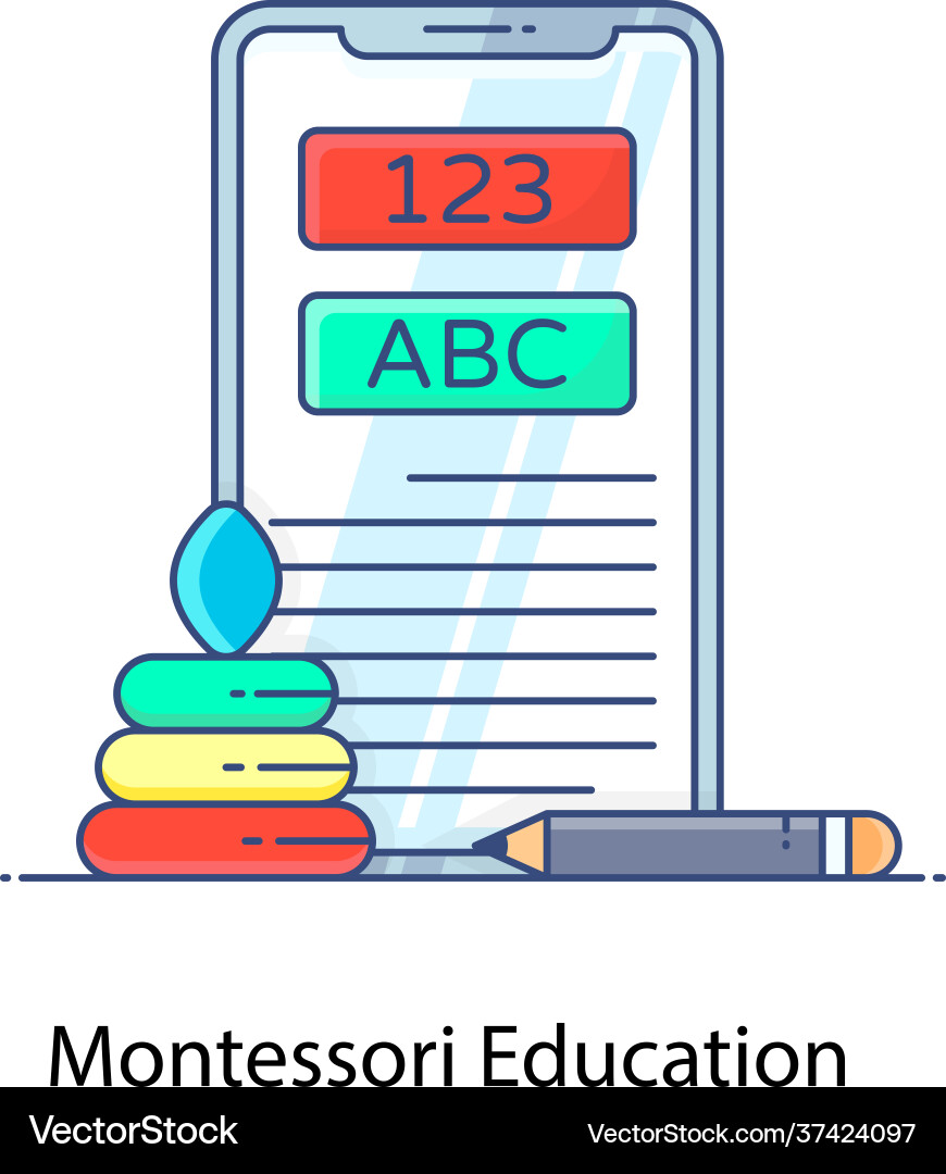 Montessori education Royalty Free Vector Image