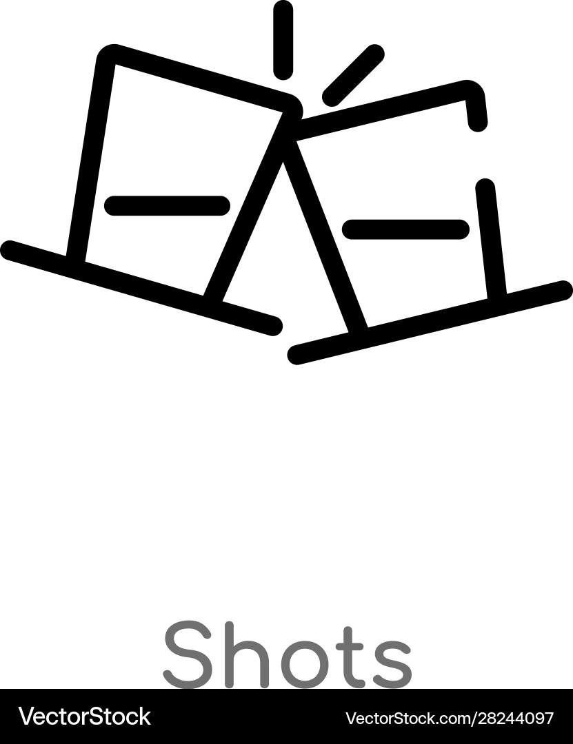 Outline shots icon isolated black simple line Vector Image