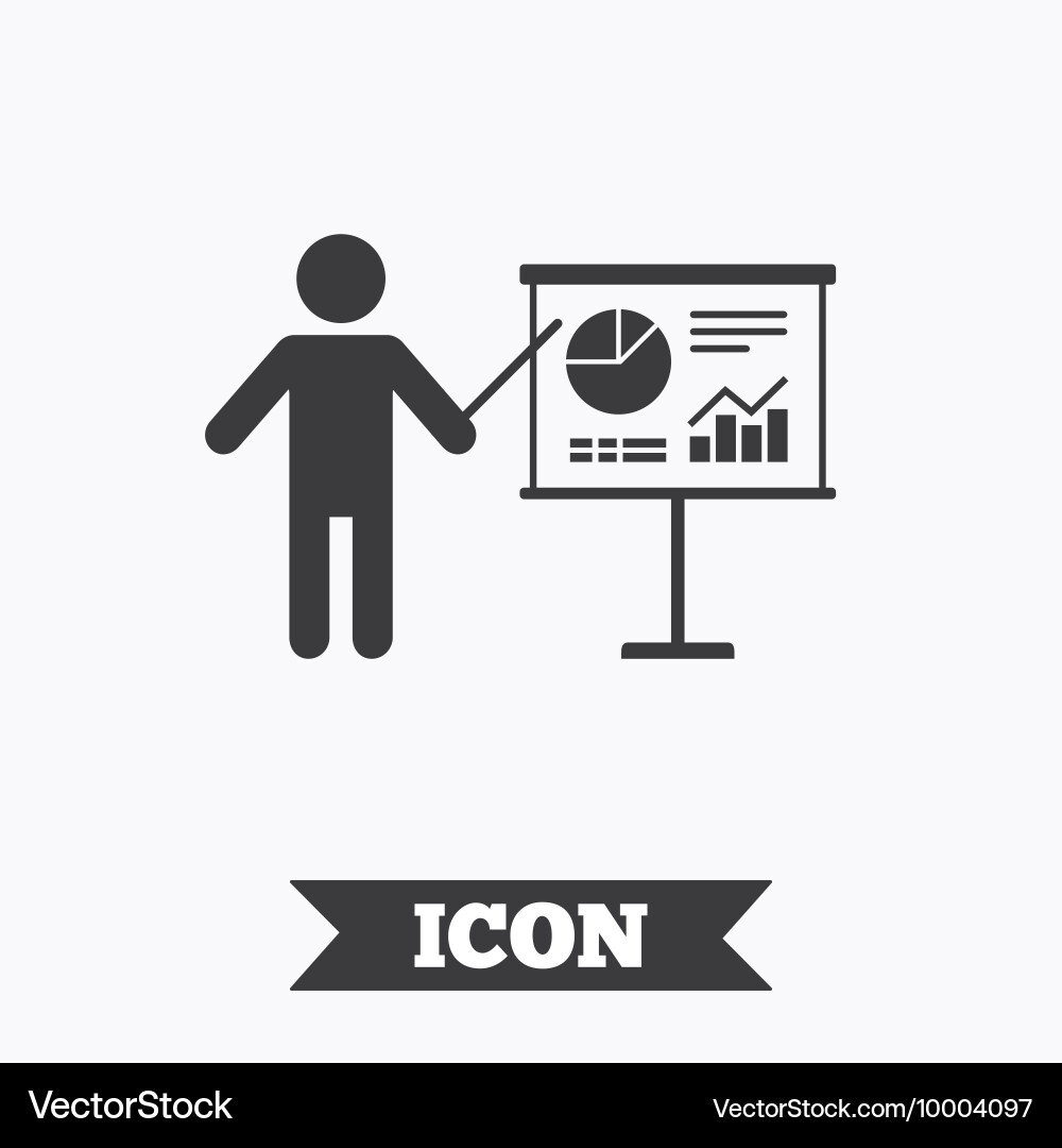 Presentation billboard sign icon diagram symbol Vector Image