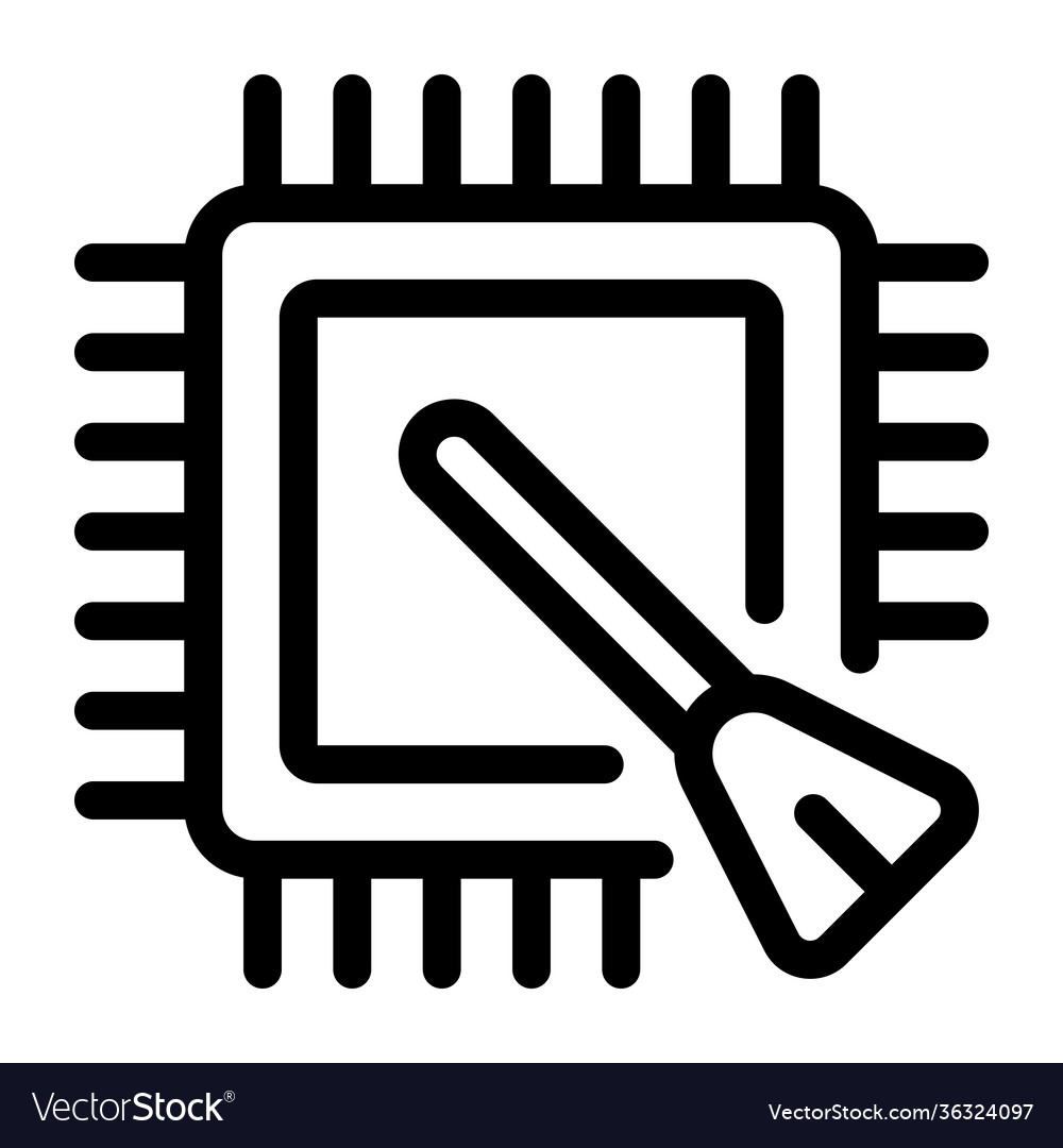 Processor cleaning Royalty Free Vector Image - VectorStock
