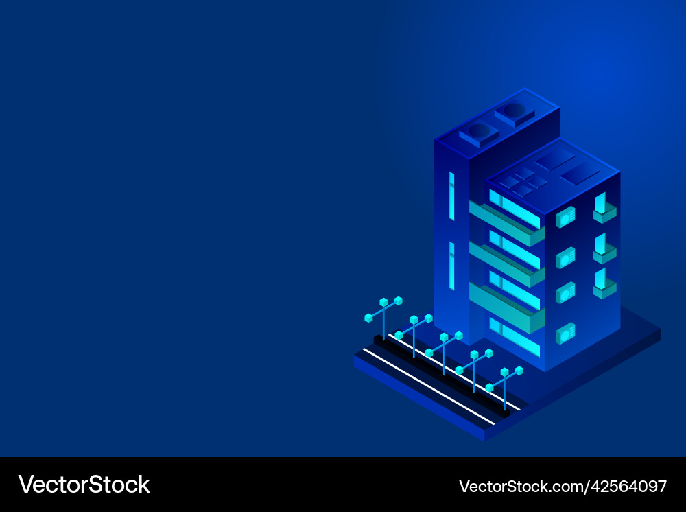 Smart city or intelligent building isometric Vector Image