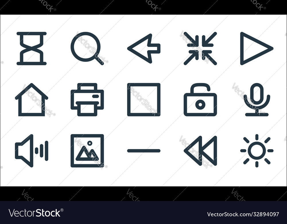 User interface line icons linear set quality line Vector Image