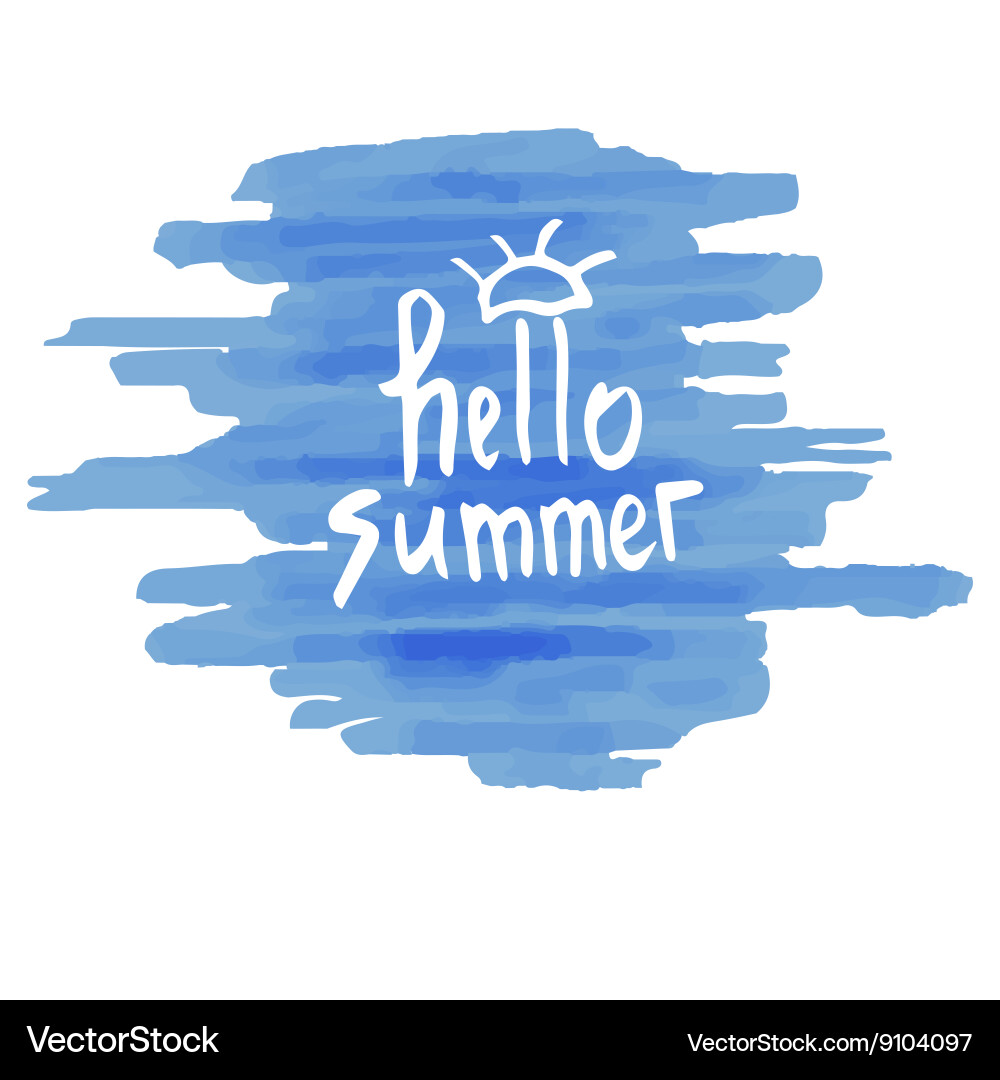 Watercolor Summer hand lettering Royalty Free Vector Image