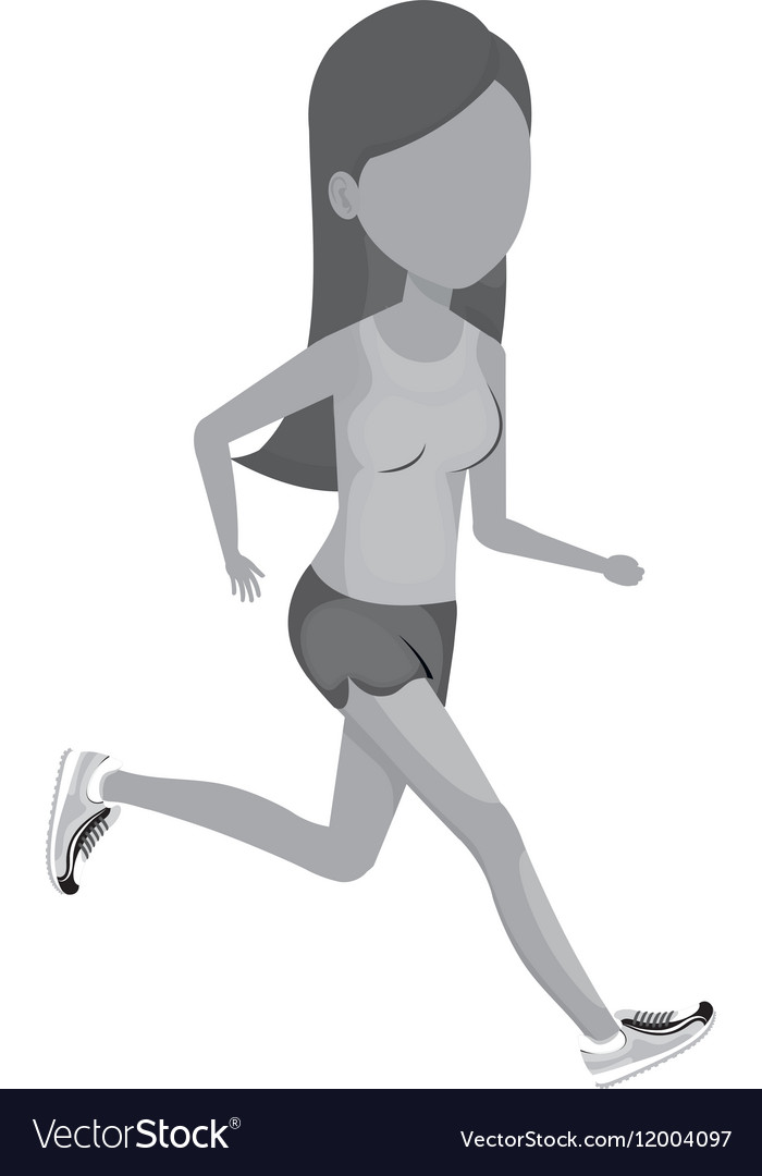 Woman running character athlete Royalty Free Vector Image