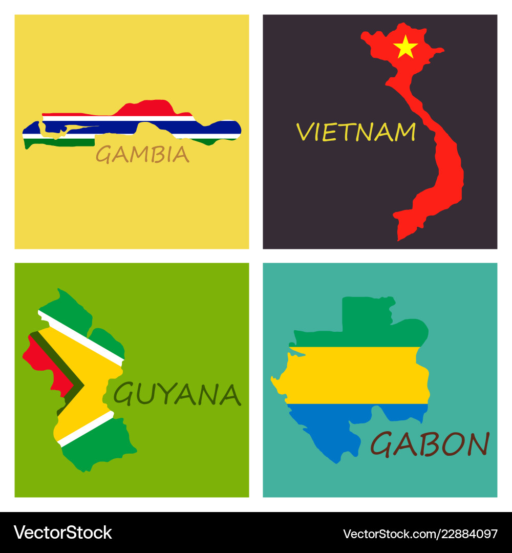 World map-countries in color on white background Vector Image