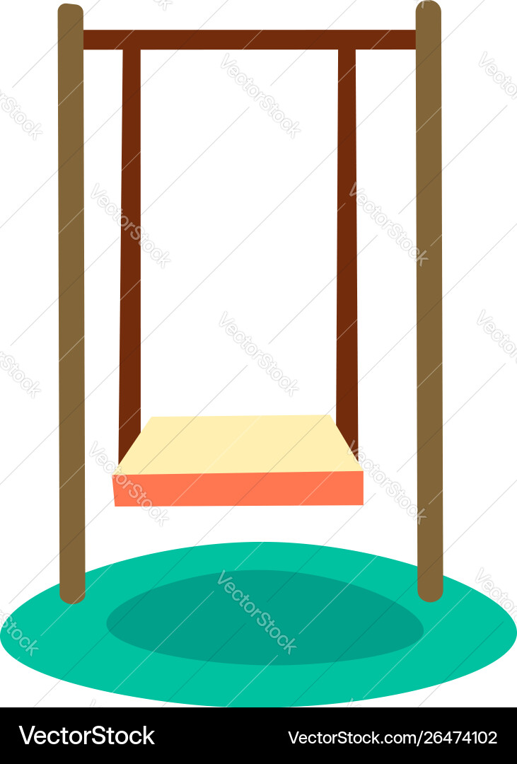 Children swing cartoon swing Royalty Free Vector Image