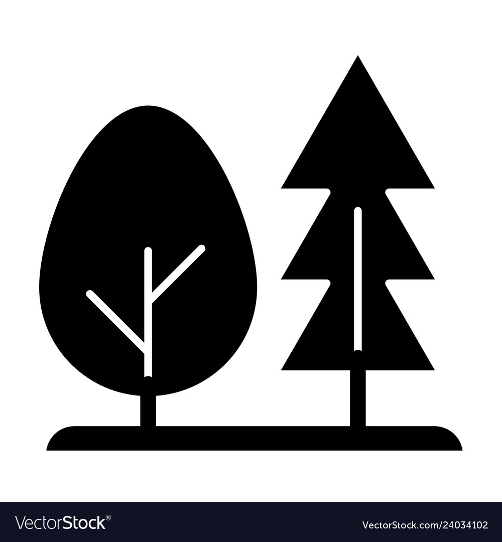 Forest solid icon trees Royalty Free Vector Image