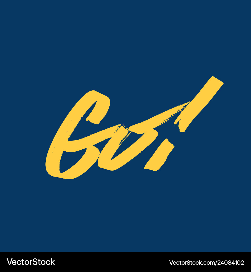 Go word hand drawn lettering motivation Royalty Free Vector