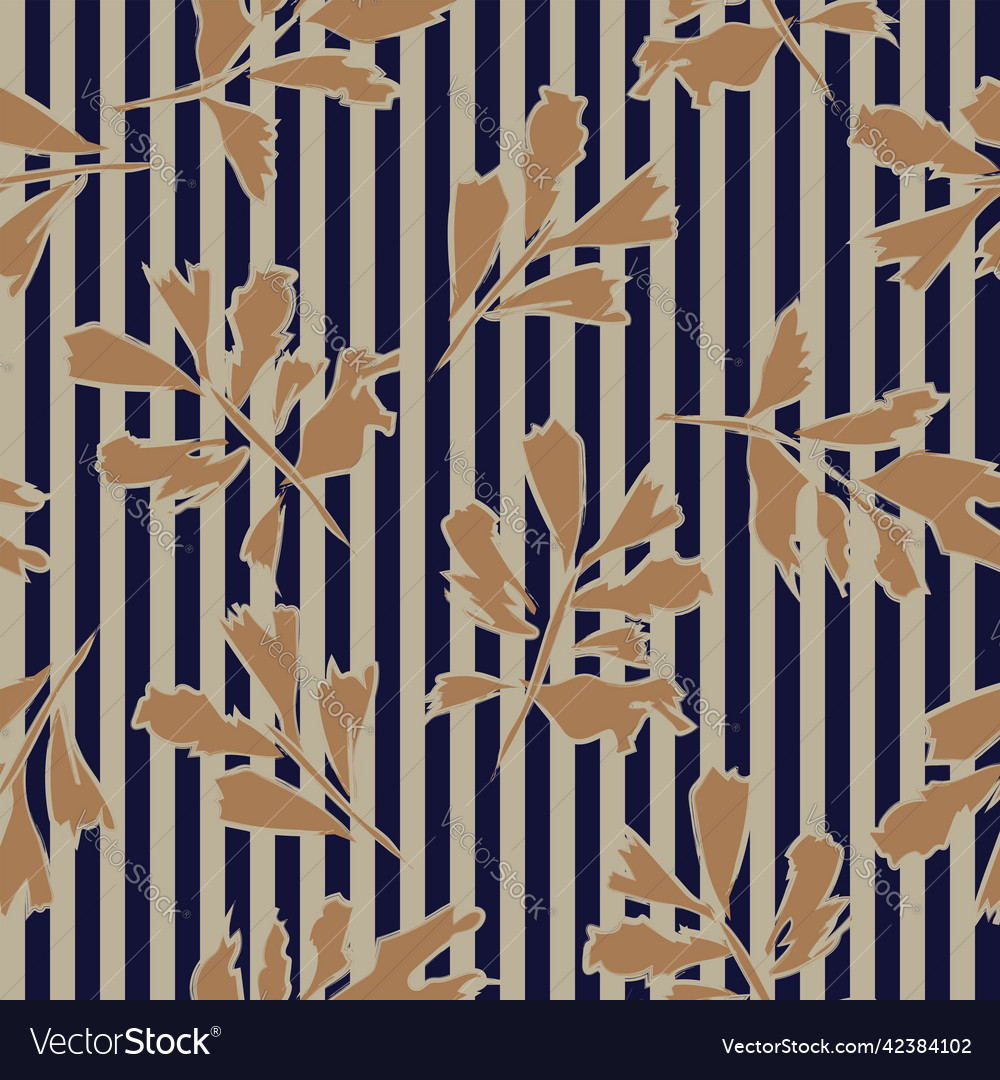 Leaf striped seamless pattern design Royalty Free Vector