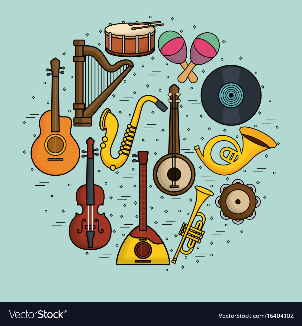 Musical instruments design Royalty Free Vector Image