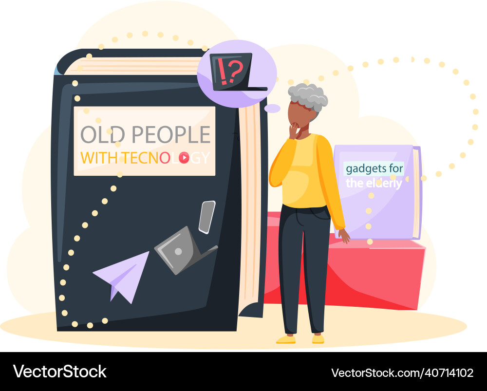 Old people with technology retiree with laptop Vector Image