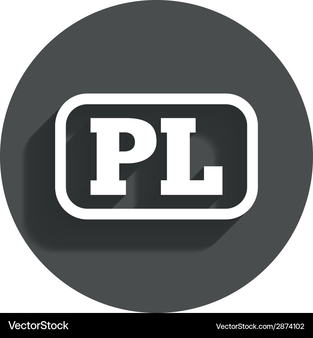 Polish language sign icon pl translation Vector Image