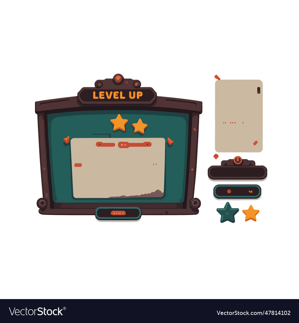 Set of ui elements for 2d games and apps-part 7 Vector Image