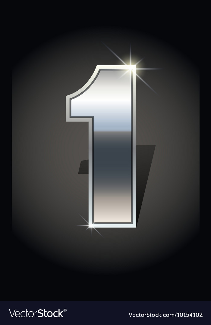 Silver numbers set Royalty Free Vector Image - VectorStock