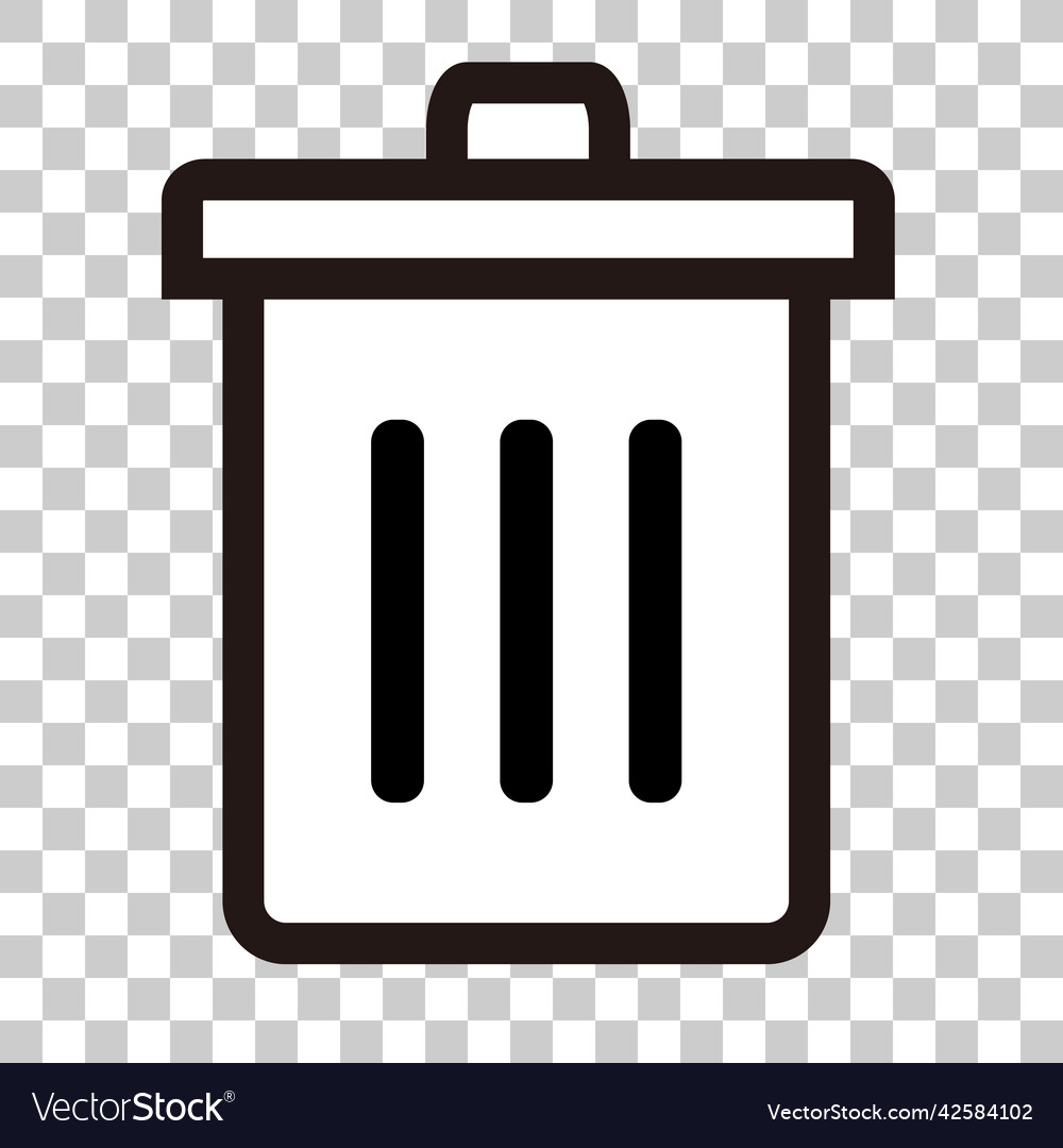 Simple trash can icon background transparent Vector Image