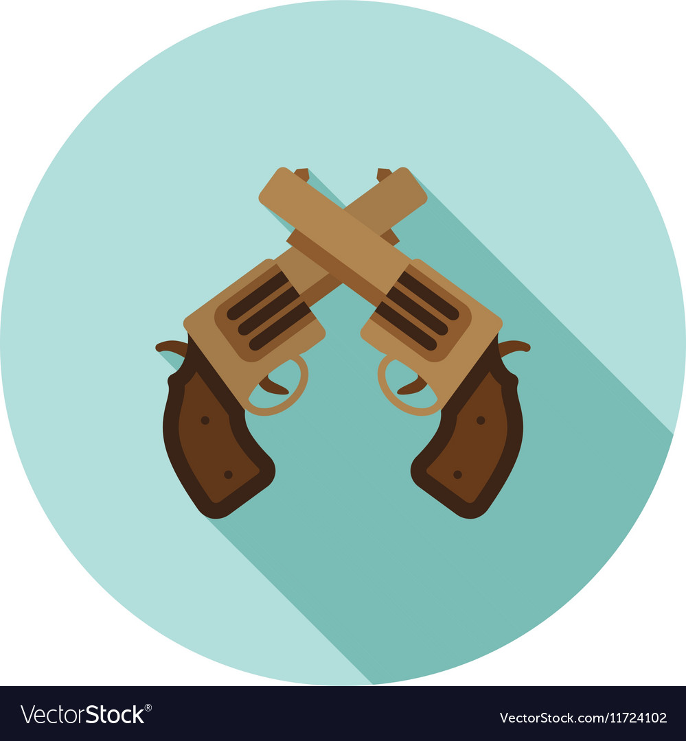 Two Guns Royalty Free Vector Image - VectorStock