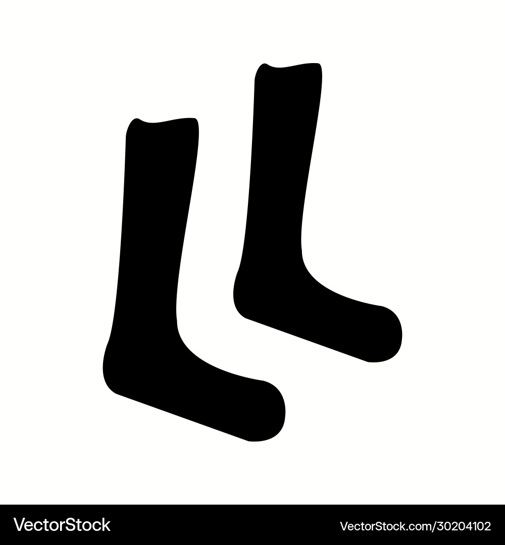 Unique pair of sock glyph icon Royalty Free Vector Image