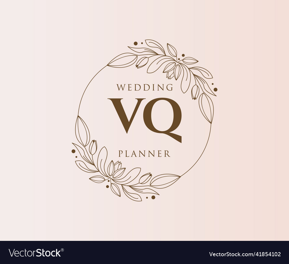 Vq initials letter wedding monogram logos Vector Image
