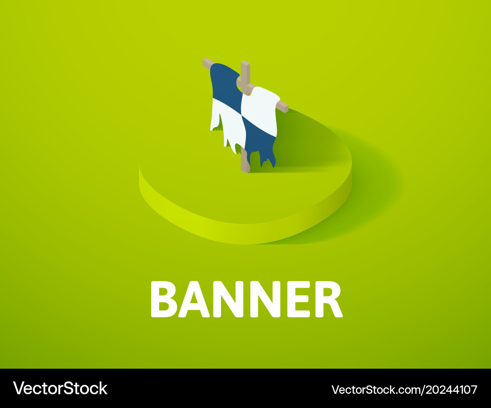 Banner isometric icon isolated on color Royalty Free Vector
