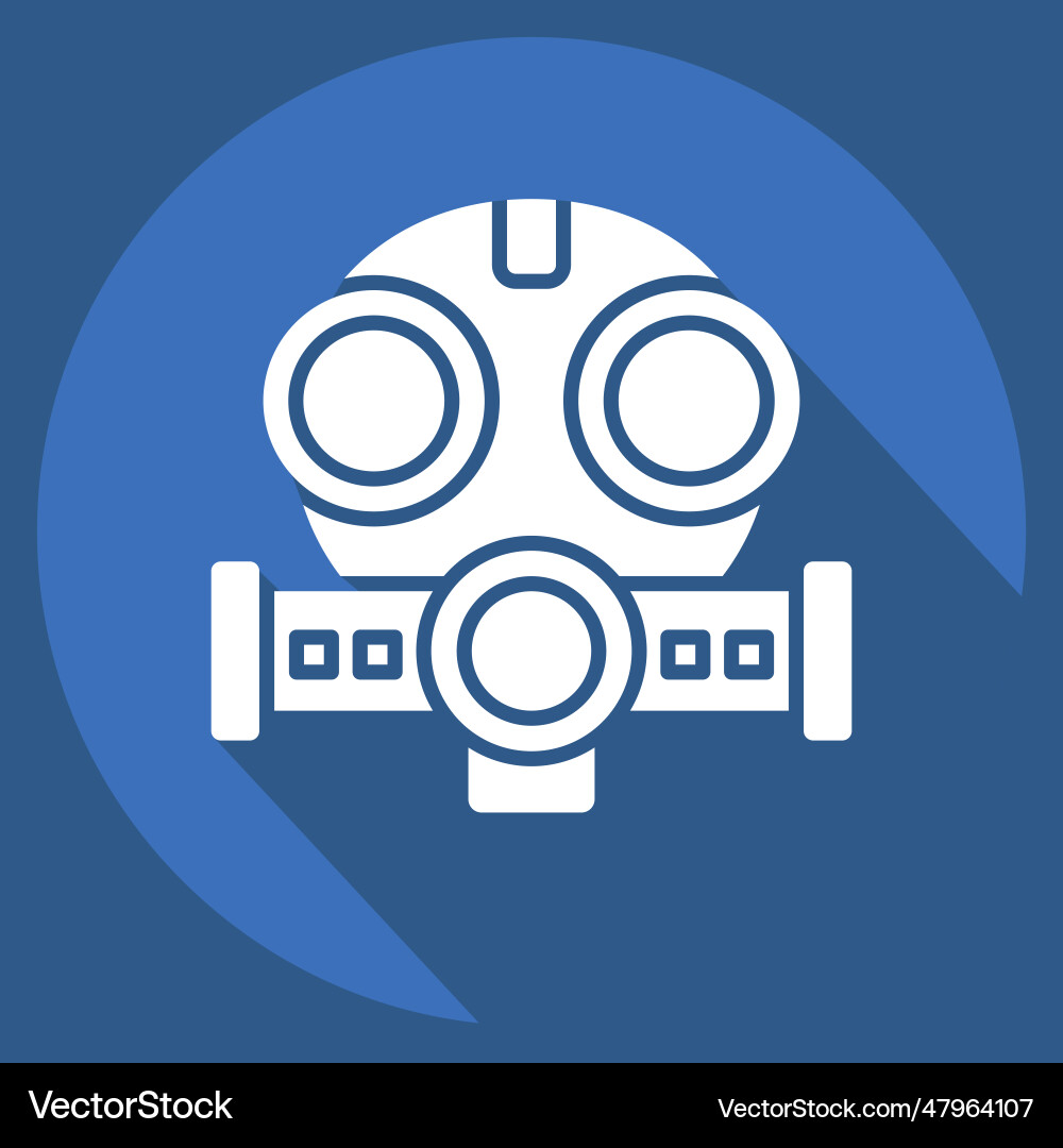 Icon mask related to nuclear symbol long shadow Vector Image