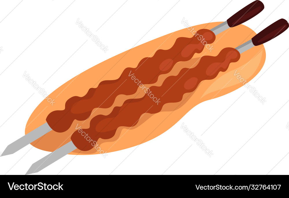 Kebab food on white background Royalty Free Vector Image