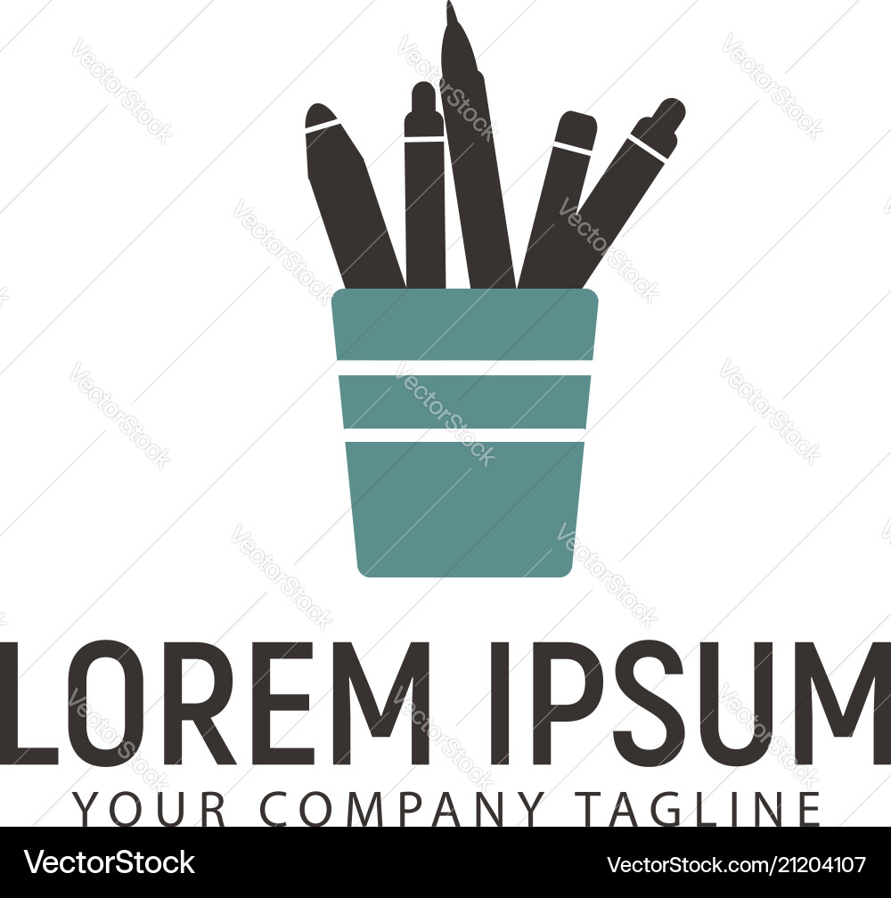 Kind pen logo education logo design concept Vector Image