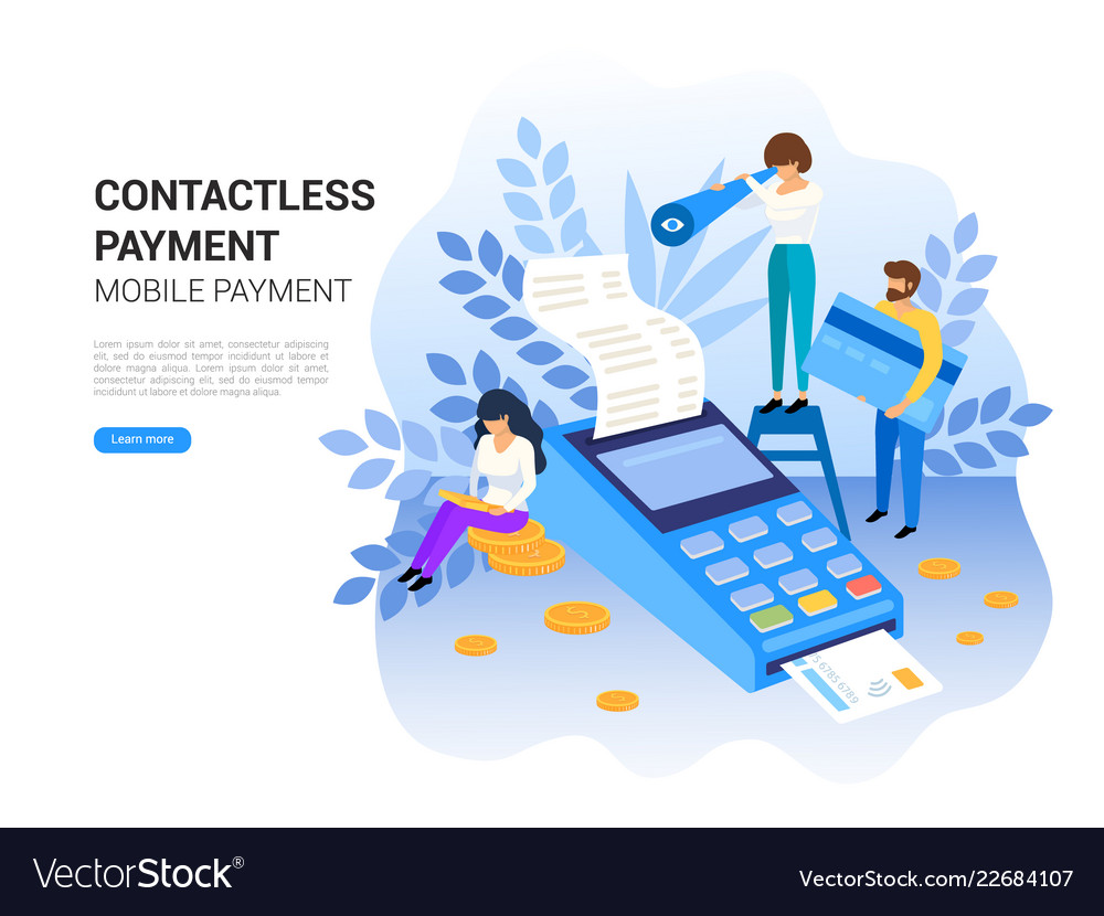 Online and mobile contactless payments concept Vector Image