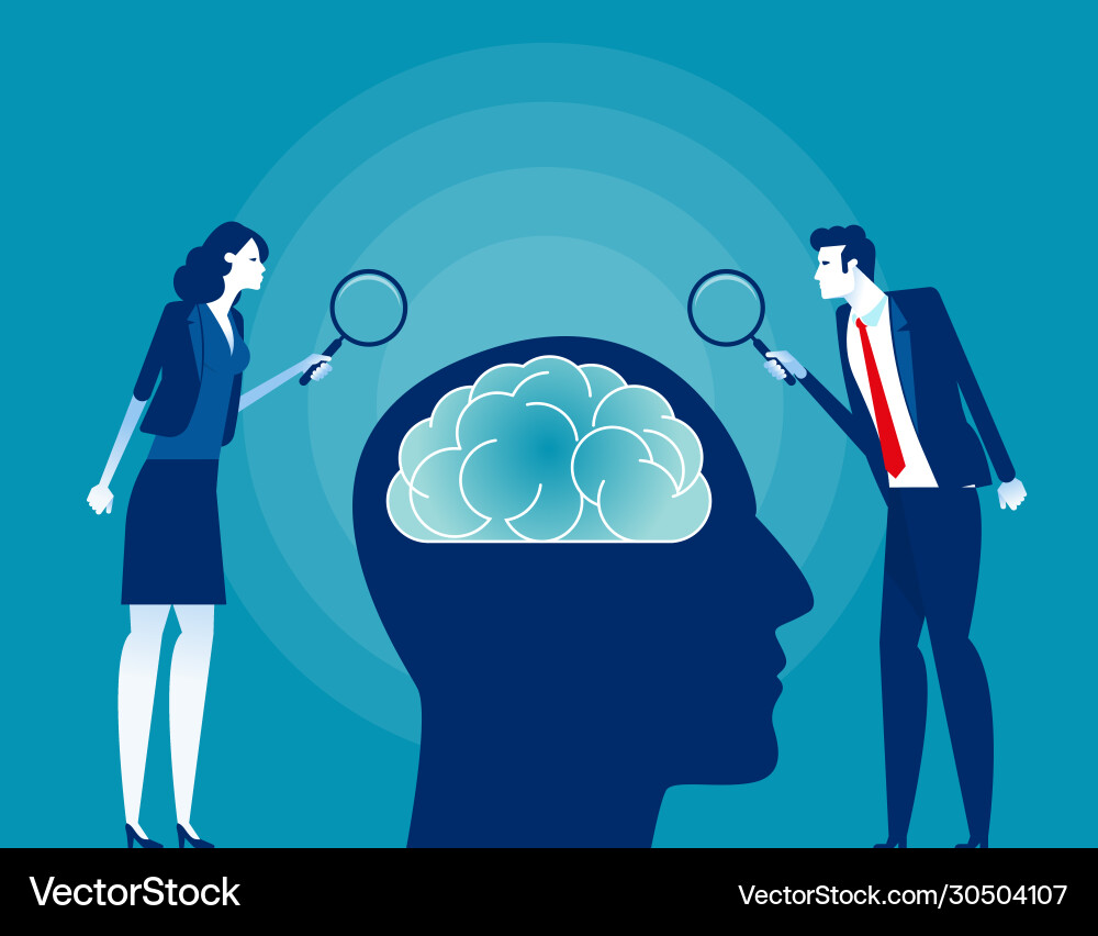 Researching brain and psychology human Royalty Free Vector