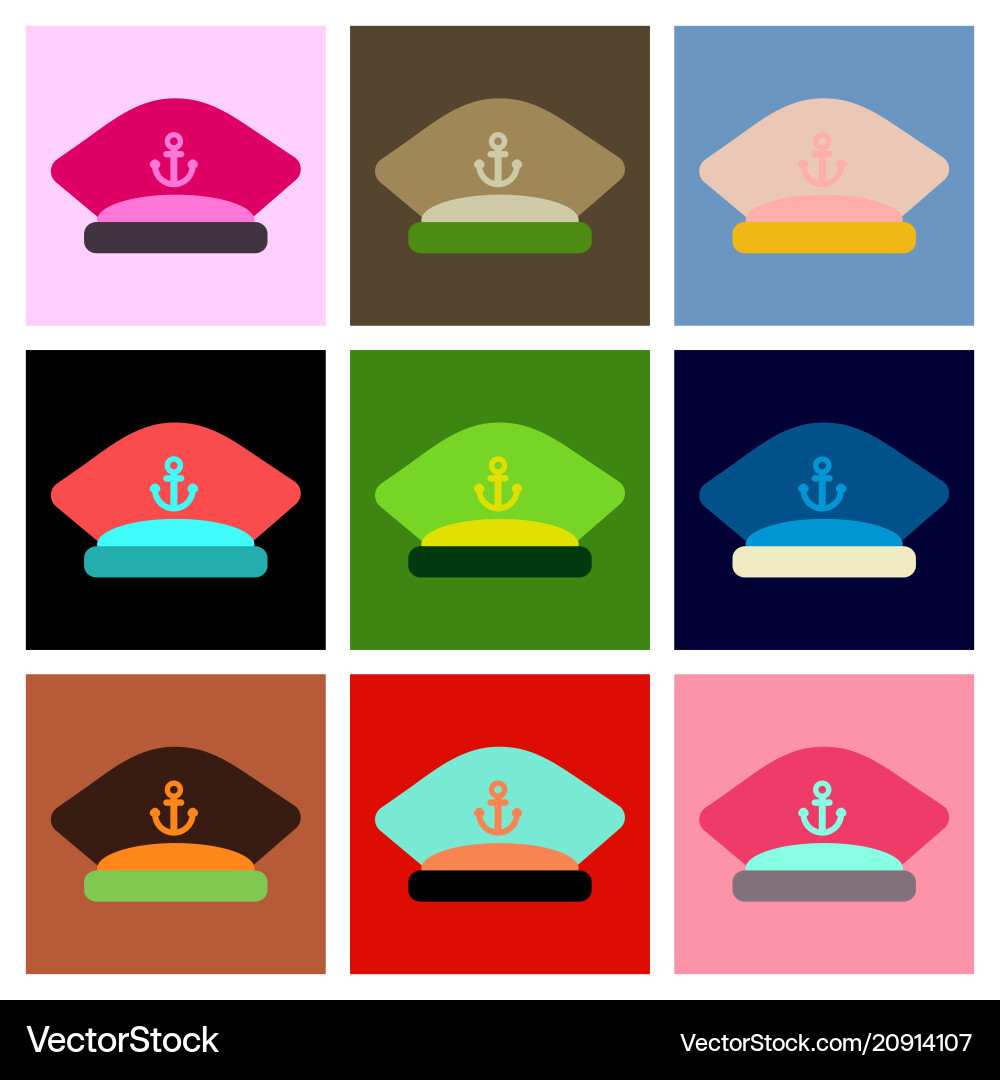 Sailors cap with an anchor captains hat Royalty Free Vector