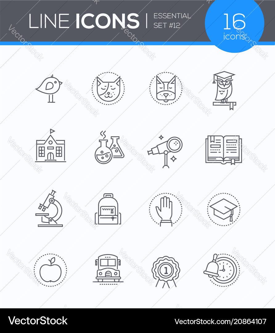 School concepts - modern line design style icons Vector Image
