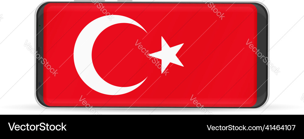 Smart phone turkey flag Royalty Free Vector Image