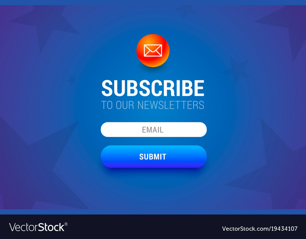 Subcribe form with name and email input fields Vector Image Subcribe form with name and email input fields Vector Image