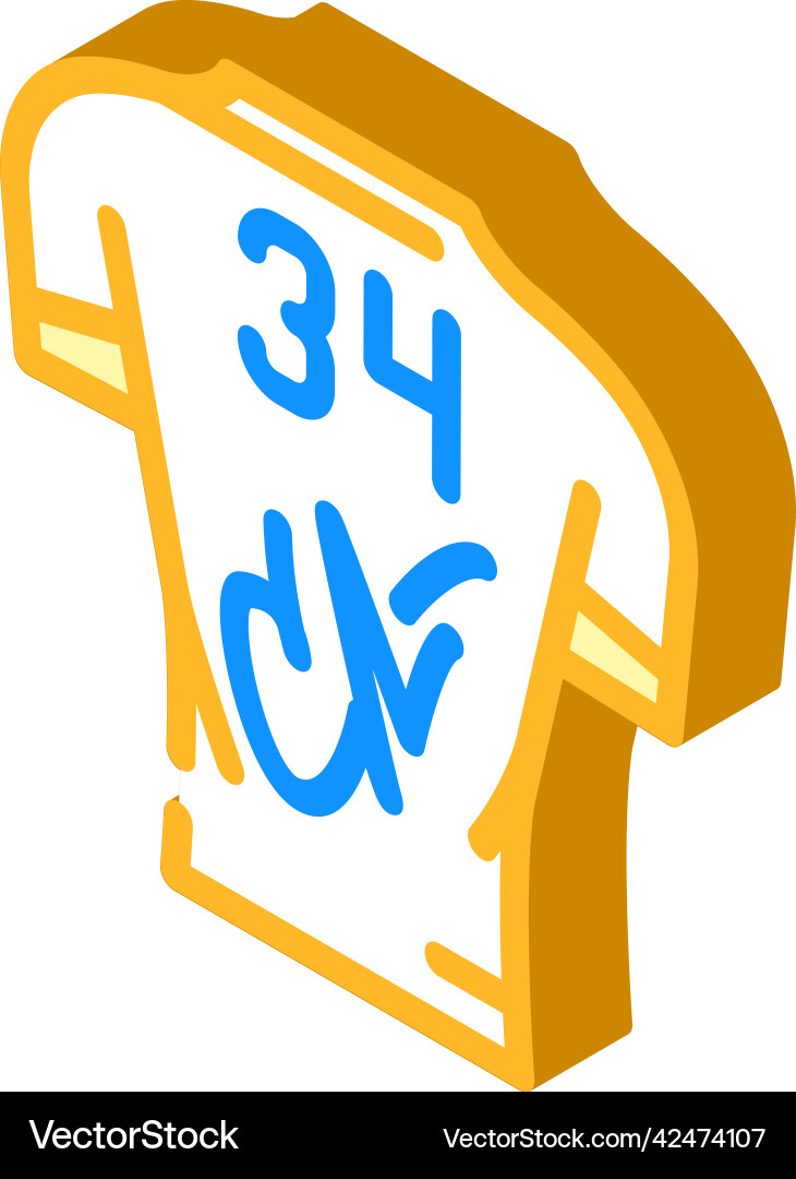 T-shirt with autograph isometric icon Royalty Free Vector