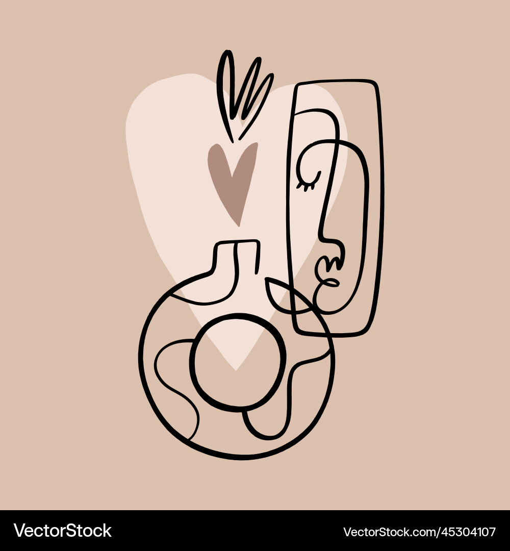 Trendy modern vase ceramics form abstract art Vector Image