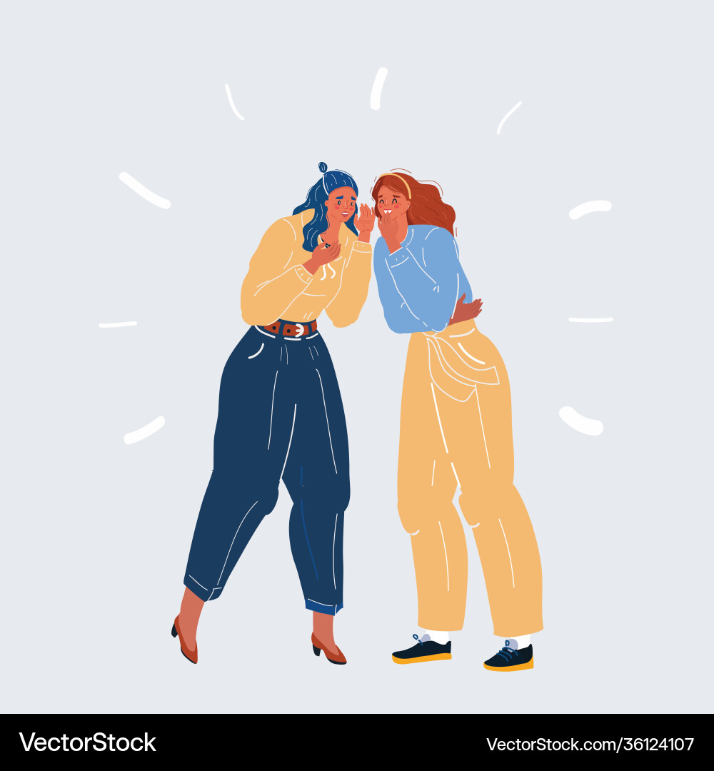 Two gossip woman talk Royalty Free Vector Image