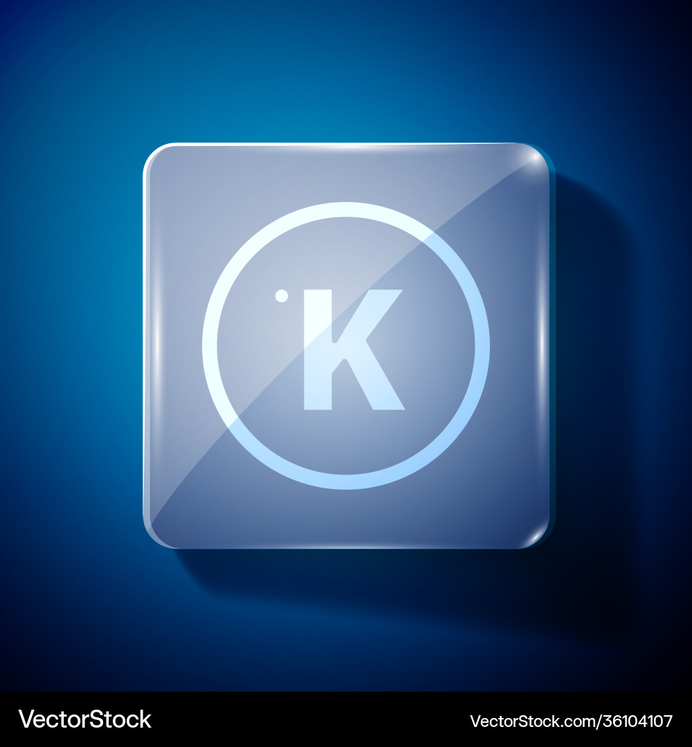 White kelvin icon isolated on blue background Vector Image