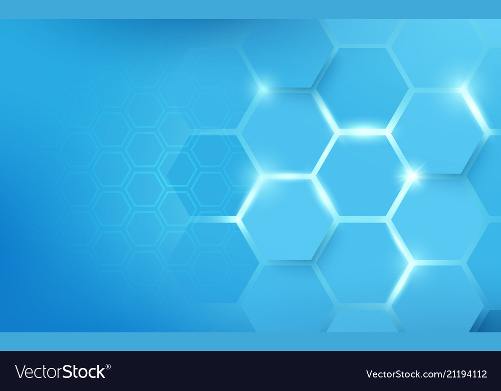 Abstract hexagons pattern blue technology concept Vector Image