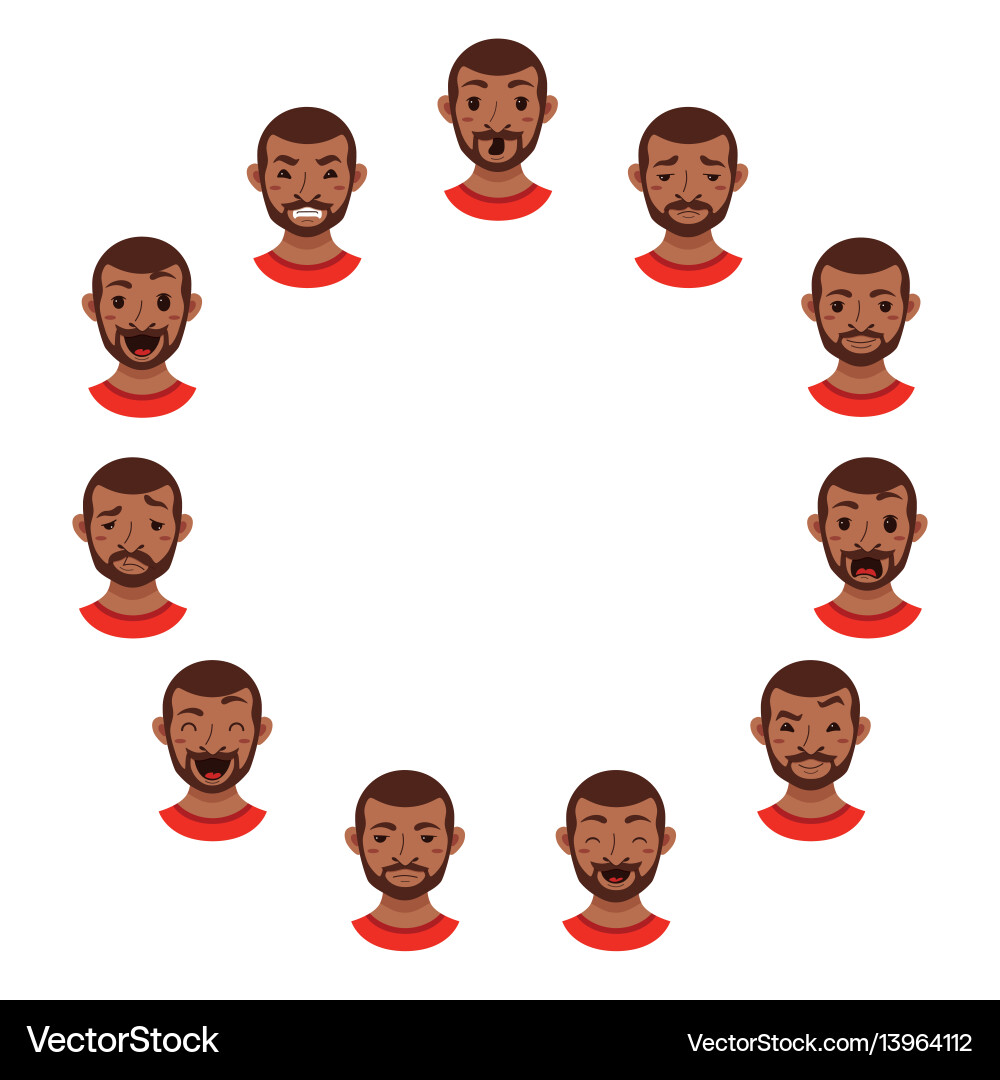 American african men facial expression Royalty Free Vector