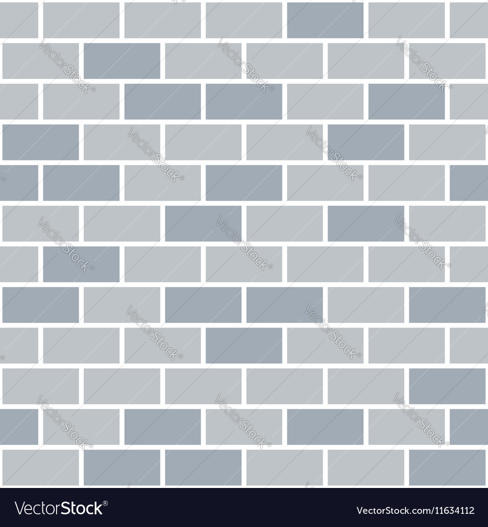 Brick wall seamless pattern grey background Vector Image