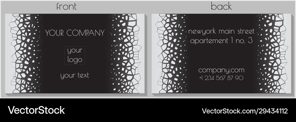 Business card design with cracked and dissolving Vector Image
