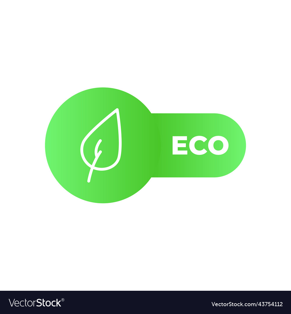 Eco icon green leaf isolated Royalty Free Vector Image