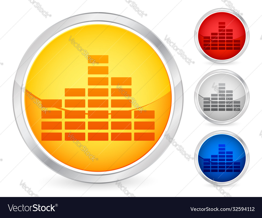 Equalizer button Royalty Free Vector Image - VectorStock