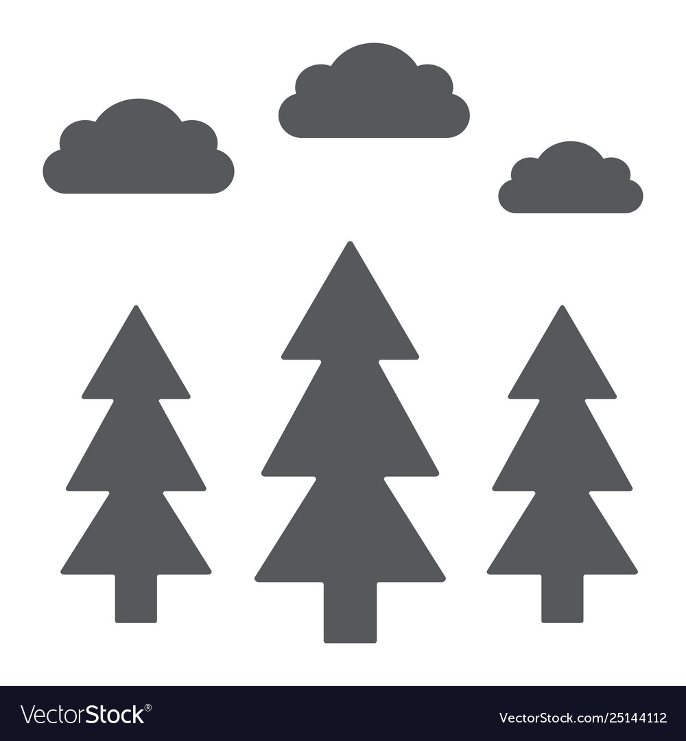 Forest glyph icon park and nature trees sign Vector Image