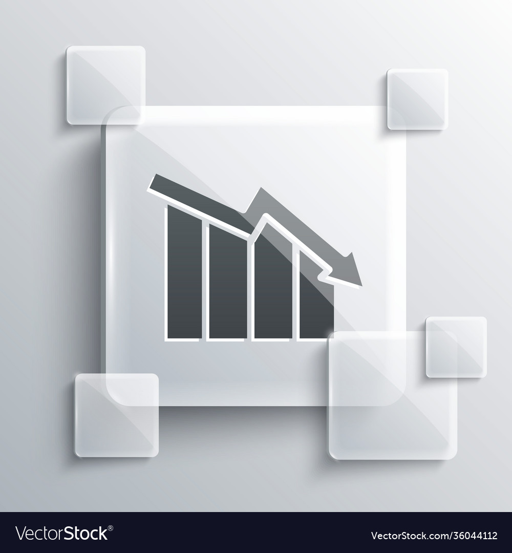 Grey financial growth decrease icon isolated Vector Image