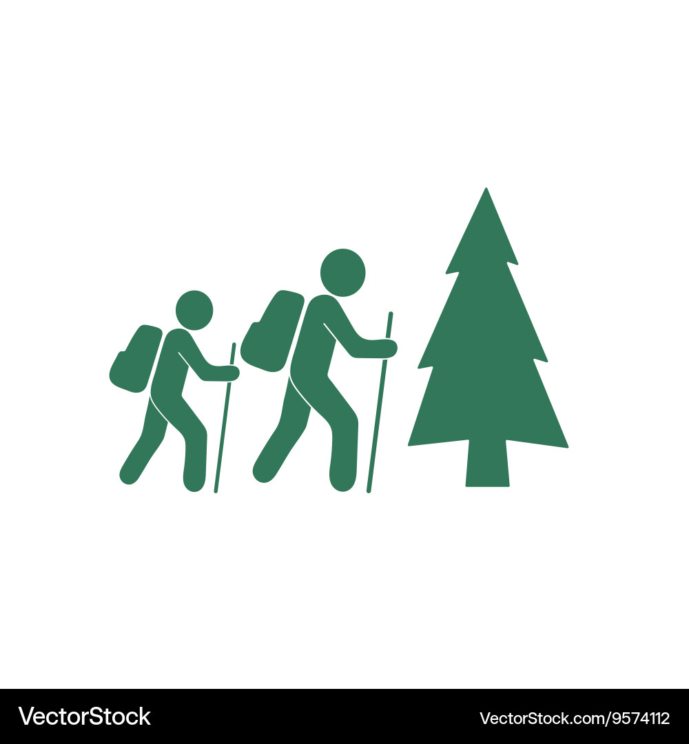Hiking icon isolated sign symbol Royalty Free Vector Image